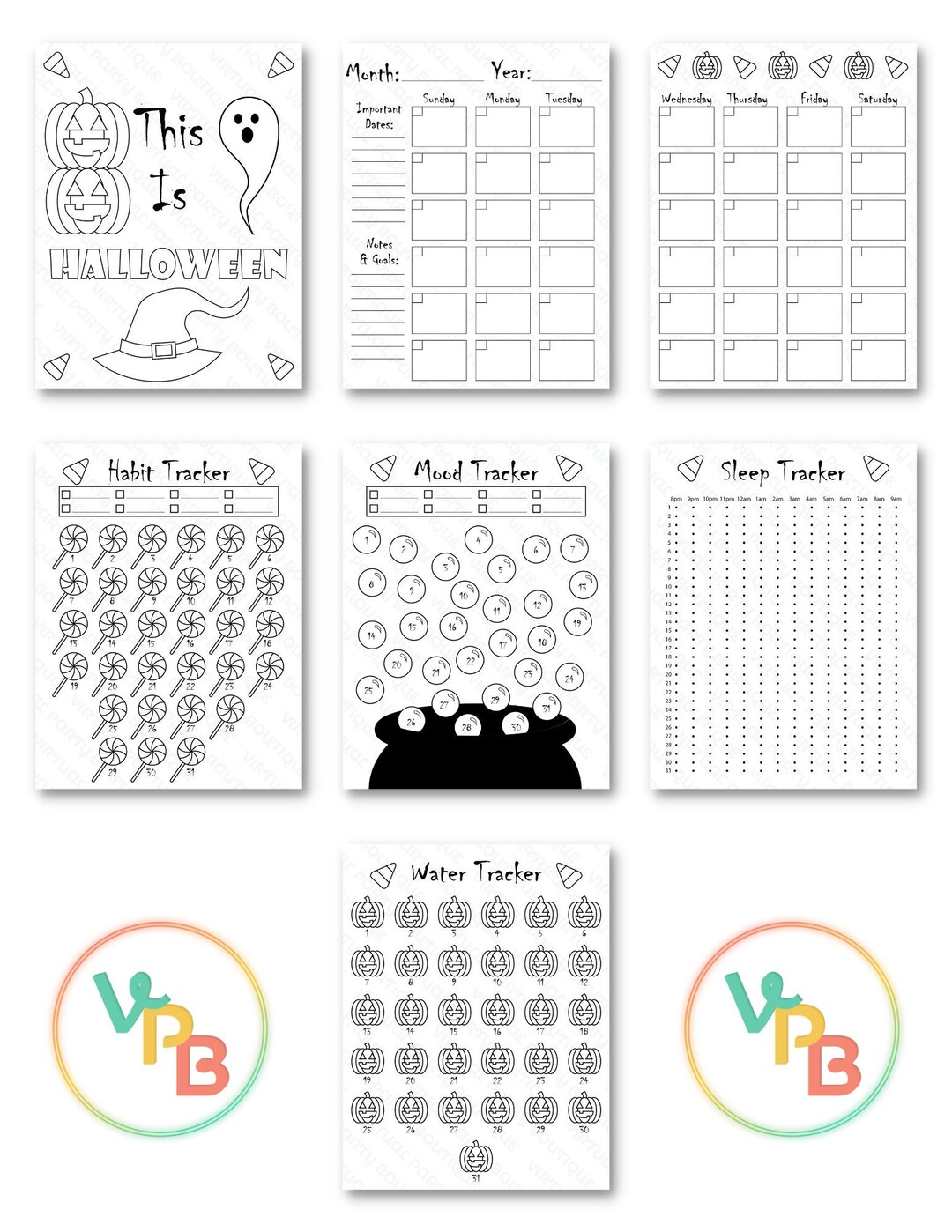 Printable Halloween October Spooky Bujo Bullet Journal Spread 31 Days ...