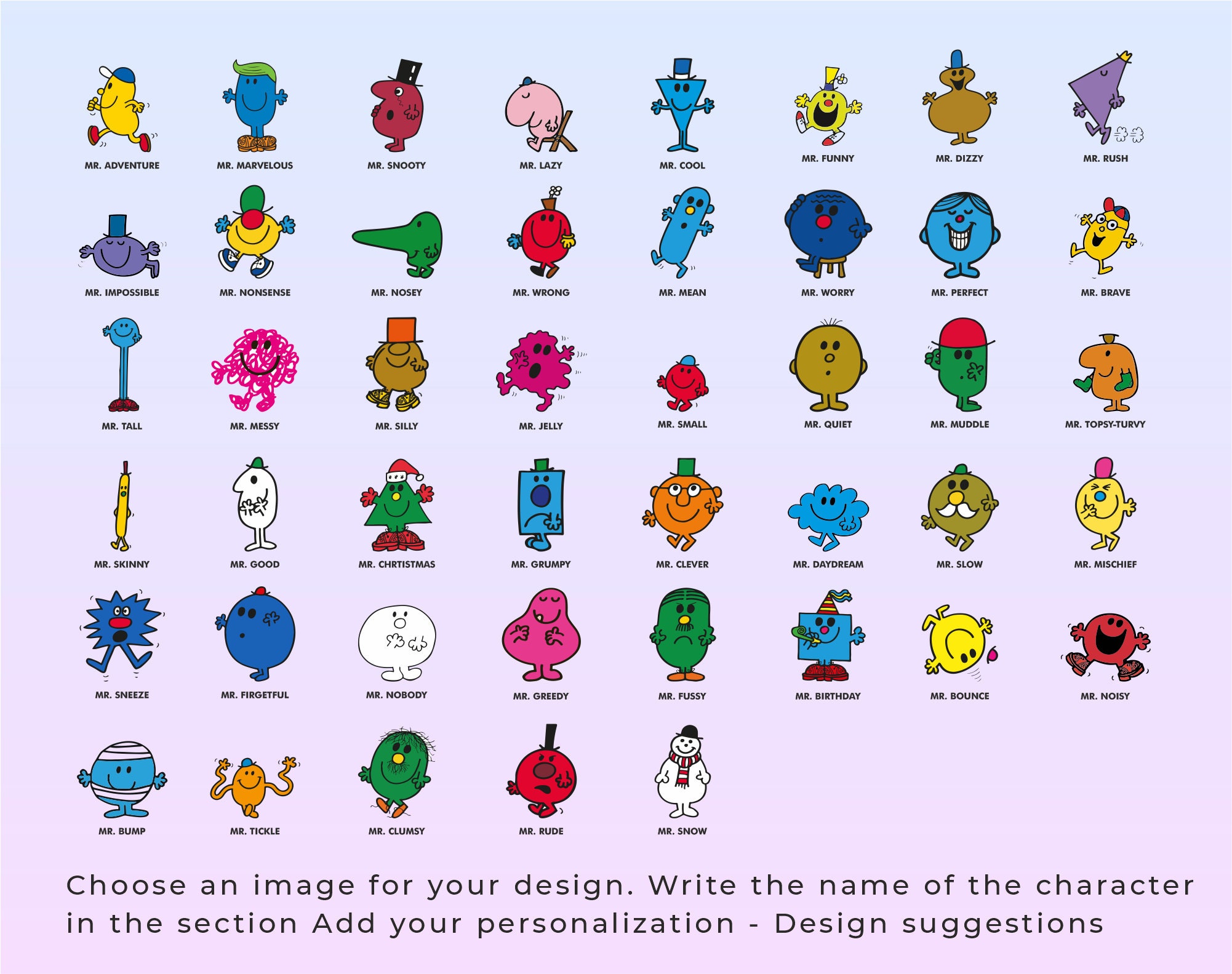 Mr Men Characters With Names