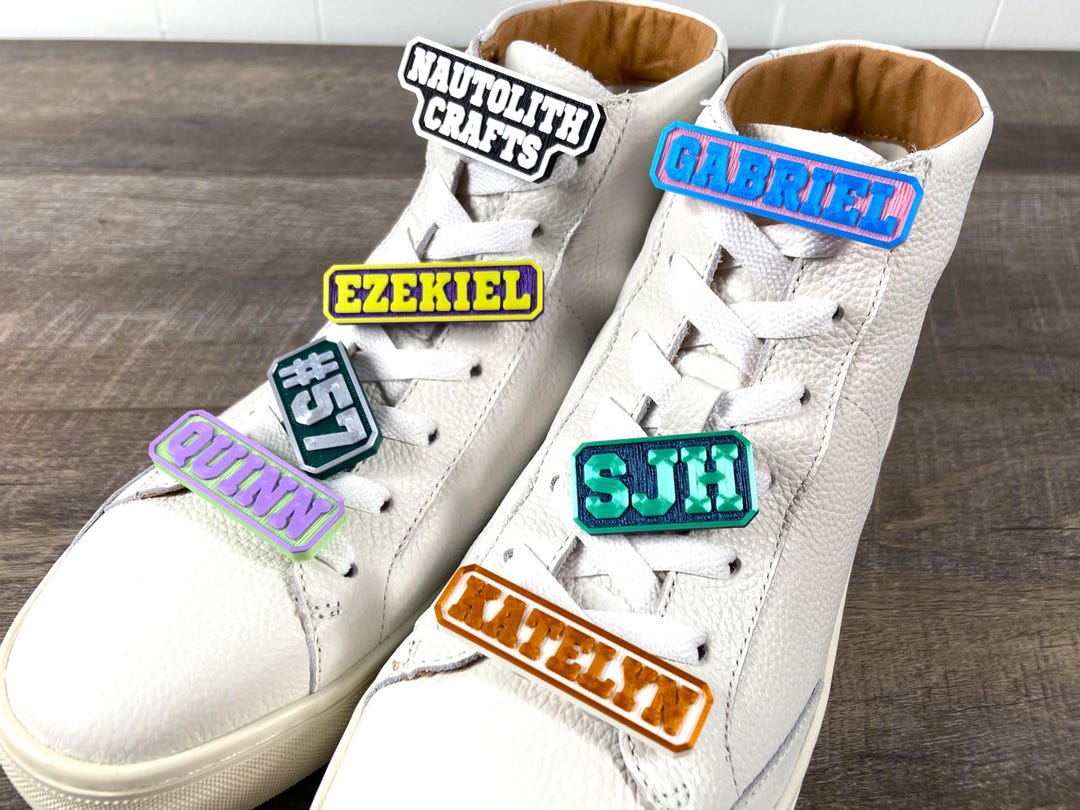Custom Name Shoelace Charm - Personalized Text and Numbers Tag for ...