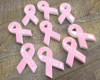 Breast Cancer Awareness Pink Ribbon Magnets Hand Crocheted - Etsy