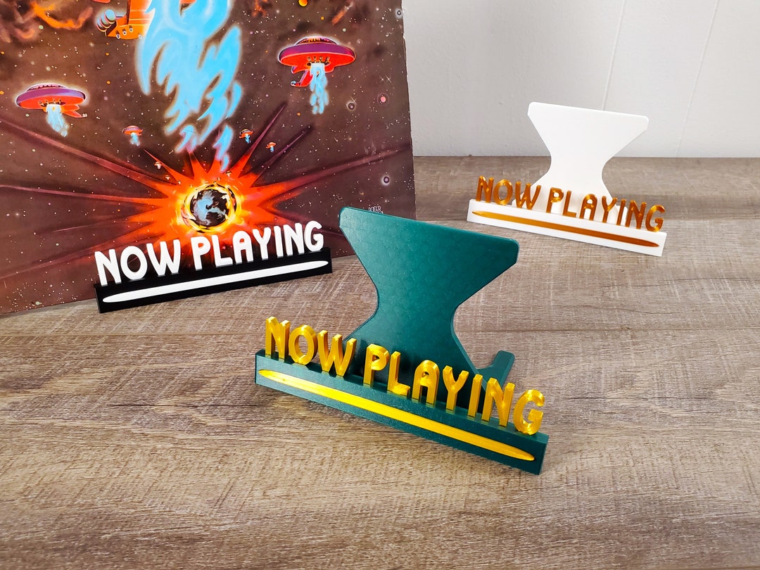 Retro Now Playing Display Stand for Vinyl Records - Tabletop Holder for ...