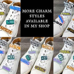 Custom Monogram Shoelace Charm - Personalized Text and Numbers Tag for ...