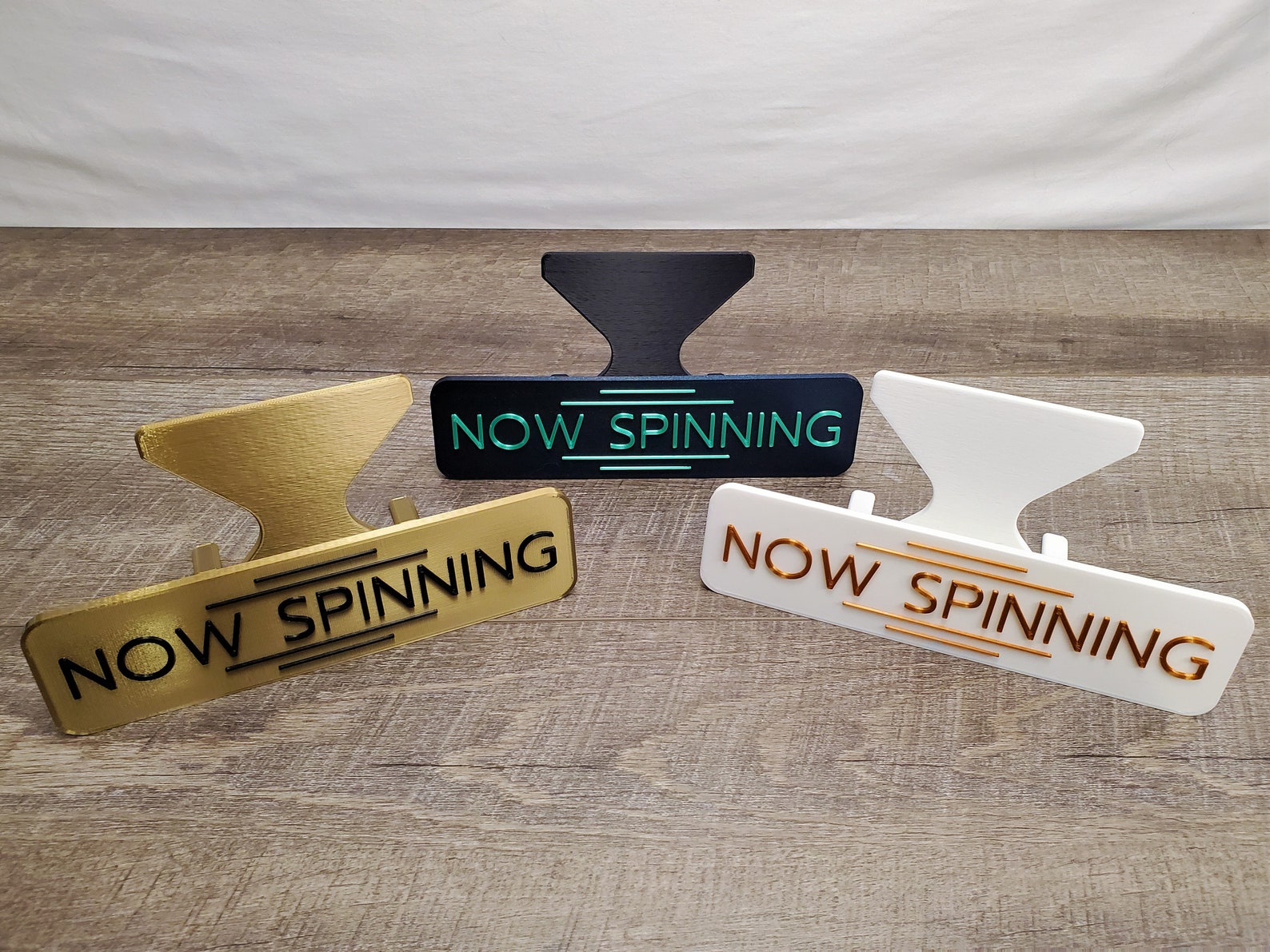 Now Spinning Display Stand for Vinyl Records - Retro Tabletop Holder ...
