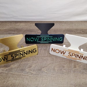 Now Spinning Display Stand for Vinyl Records - Retro Tabletop Holder ...