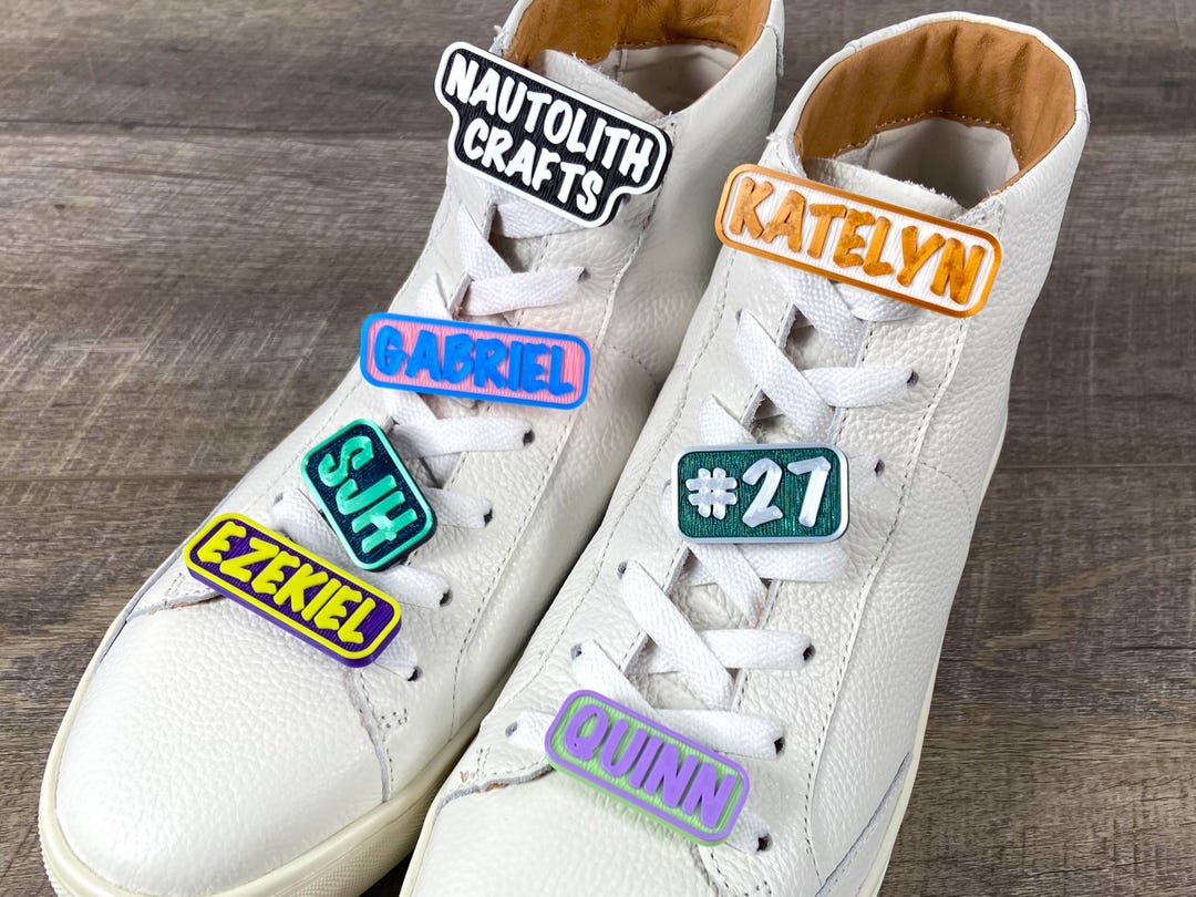 Custom Name Shoelace Charm - Personalized Text and Numbers Tag for ...