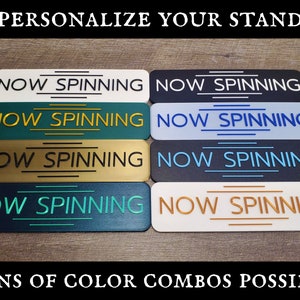 Now Spinning Display Stand for Vinyl Records - Retro Tabletop Holder ...