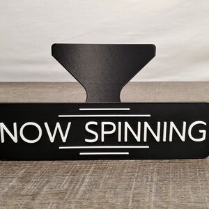 Now Spinning Display Stand for Vinyl Records - Retro Tabletop Holder ...