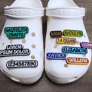 Custom Name Croc Charm Personalized Text and Numbers Pin for Crocs Bulk ...