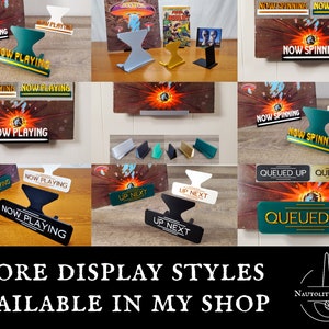 Now Spinning Display Stand for Vinyl Records - Retro Tabletop Holder ...