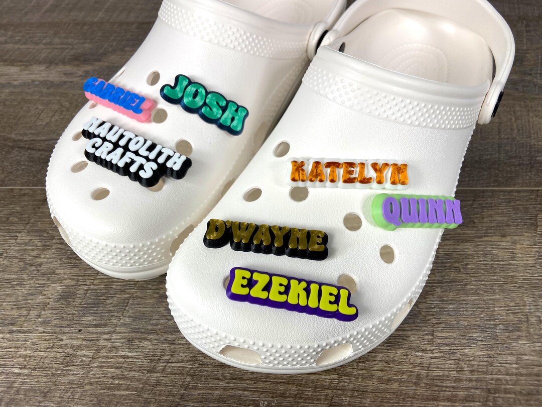 Custom Name Charm for Clogs Shoes Personalized Text and Numbers Pin for ...