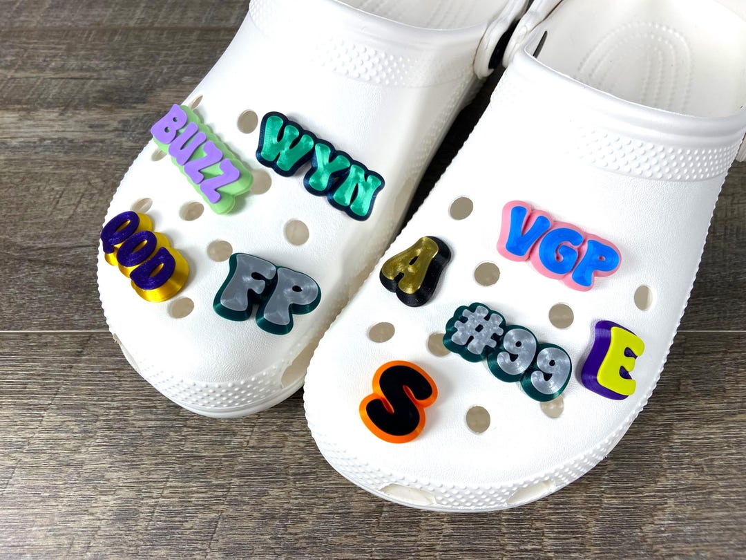 Custom Monogram Charm for Clogs Shoes - Personalized Text and Numbers ...