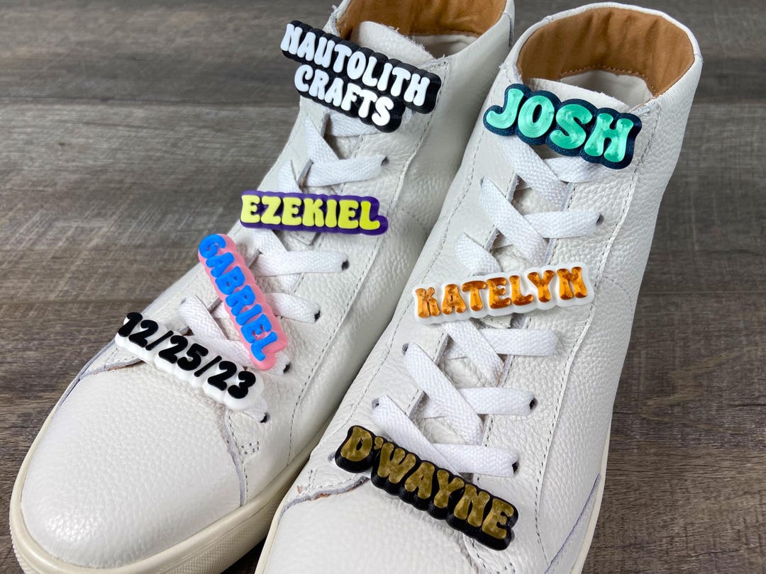 Custom Name Shoelace Charm - Personalized Text and Numbers Tag for ...