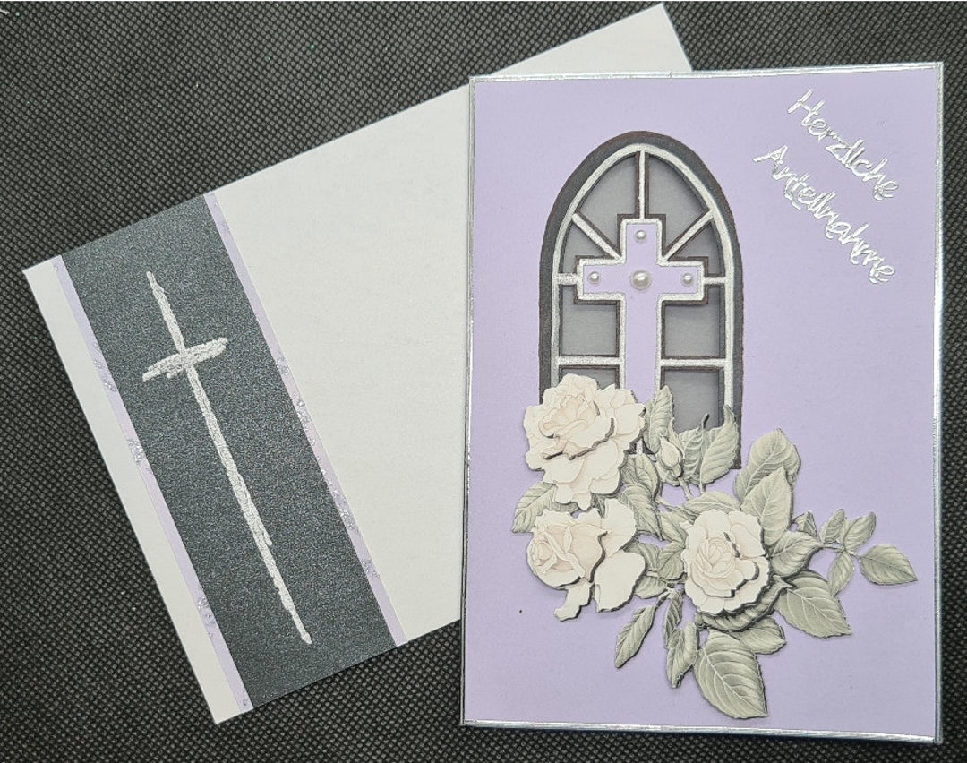 Mourning Card, Folding Card With Window, Condolences, Sympathy - Etsy