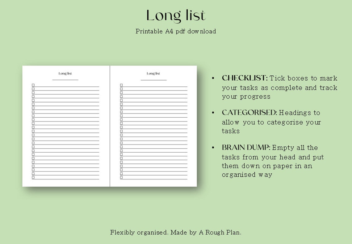 To Do List Printable, Task List, A4 to Do List, Task Blocking, Flexible ...
