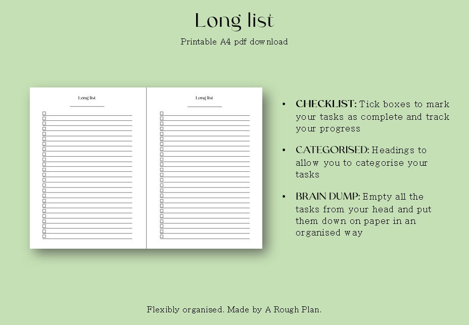 To Do List Printable, Task List, A4 to Do List, Task Blocking, Flexible ...