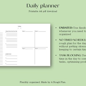 Daily Planner Printable, Landscape Daily Schedule, Undated Daily Agenda ...