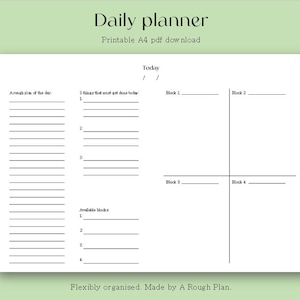 Daily Planner Printable, Landscape Daily Schedule, Undated Daily Agenda ...