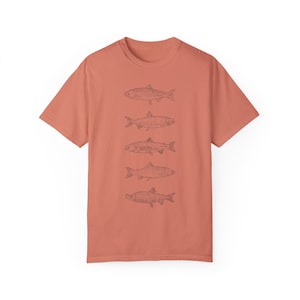 Salmon Species Unisex Cotton Tee Shirt for Nature and Fly Fishing ...