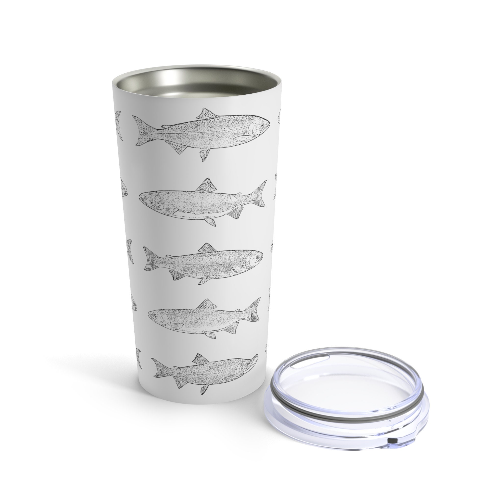 Pacific Salmon Species 20oz Insulated Travel Mug Chinook Salmon Fly ...