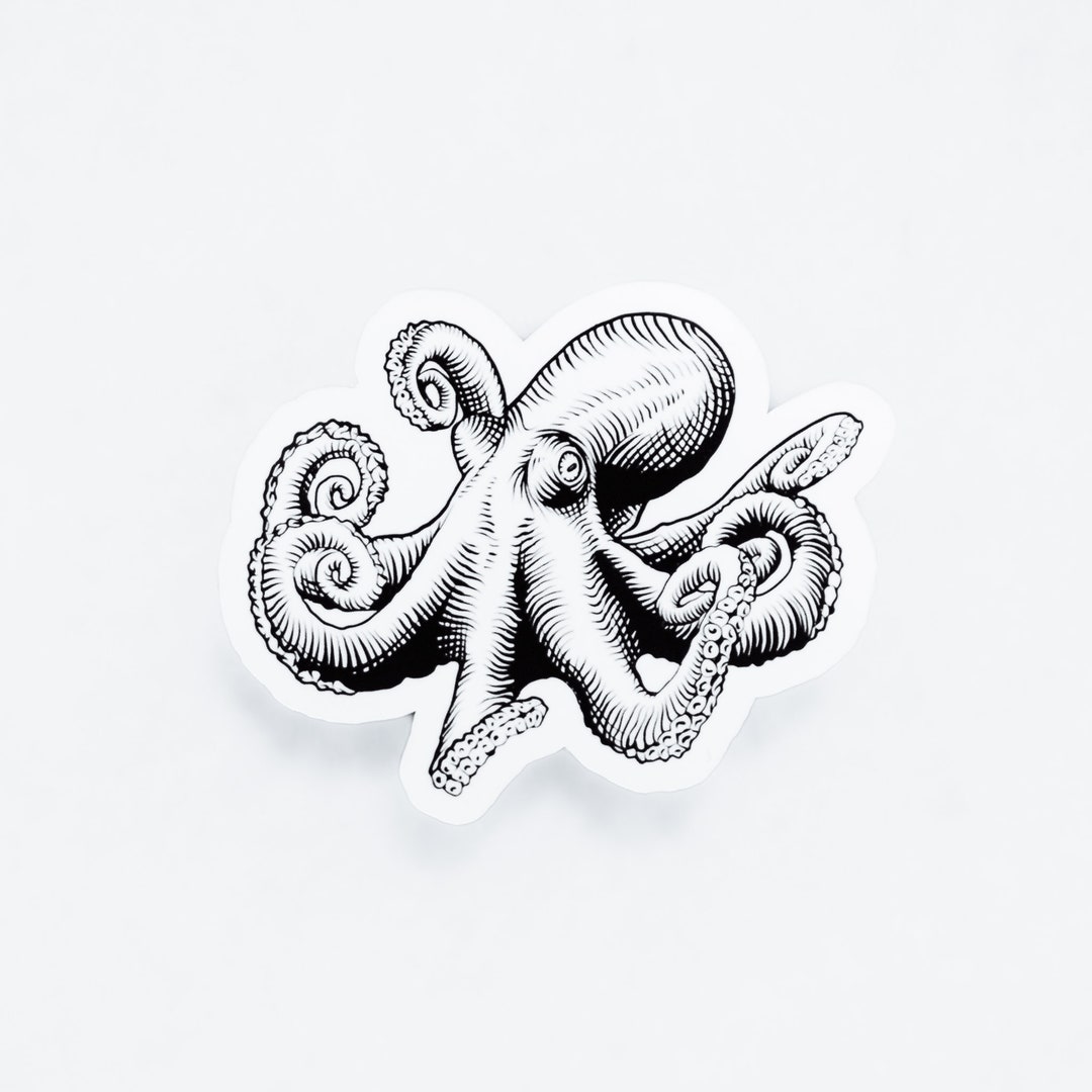 Octopus Vinyl Sticker for Laptops, Water Bottles, Journals and Bumper ...