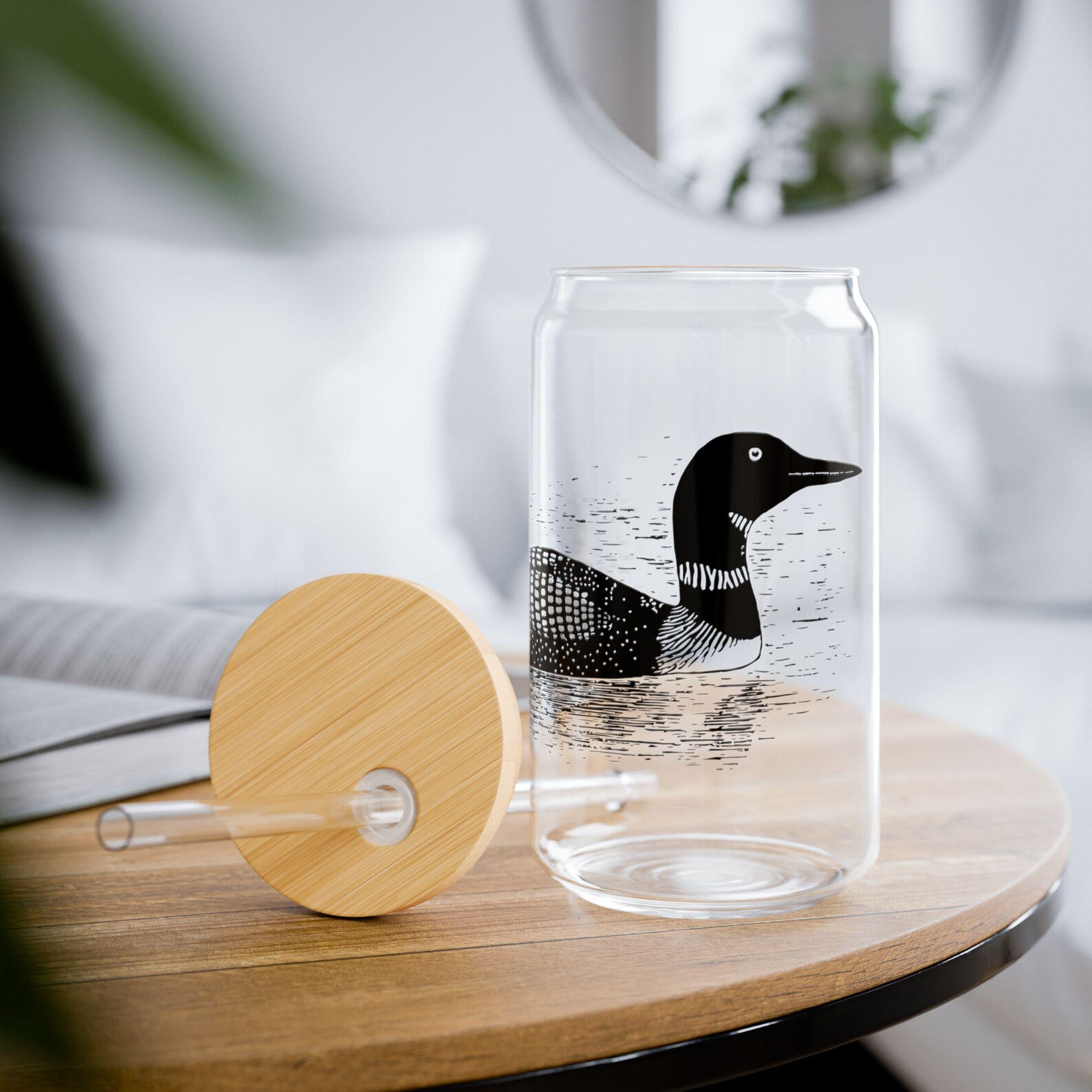 Common Loon Beer Can Glass-shaped Glass for Bird Lovers, Forestcore ...