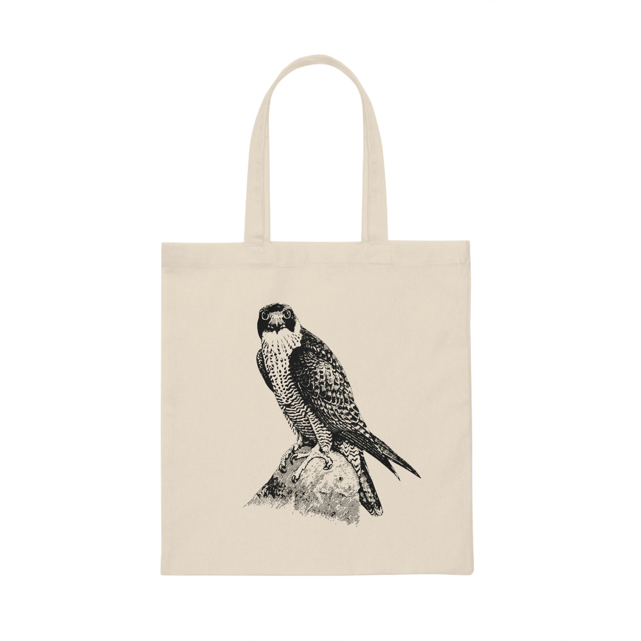 Peregrine Falcon Canvas Tote Bag | Vintage Illustration Cotton Tote Bag ...