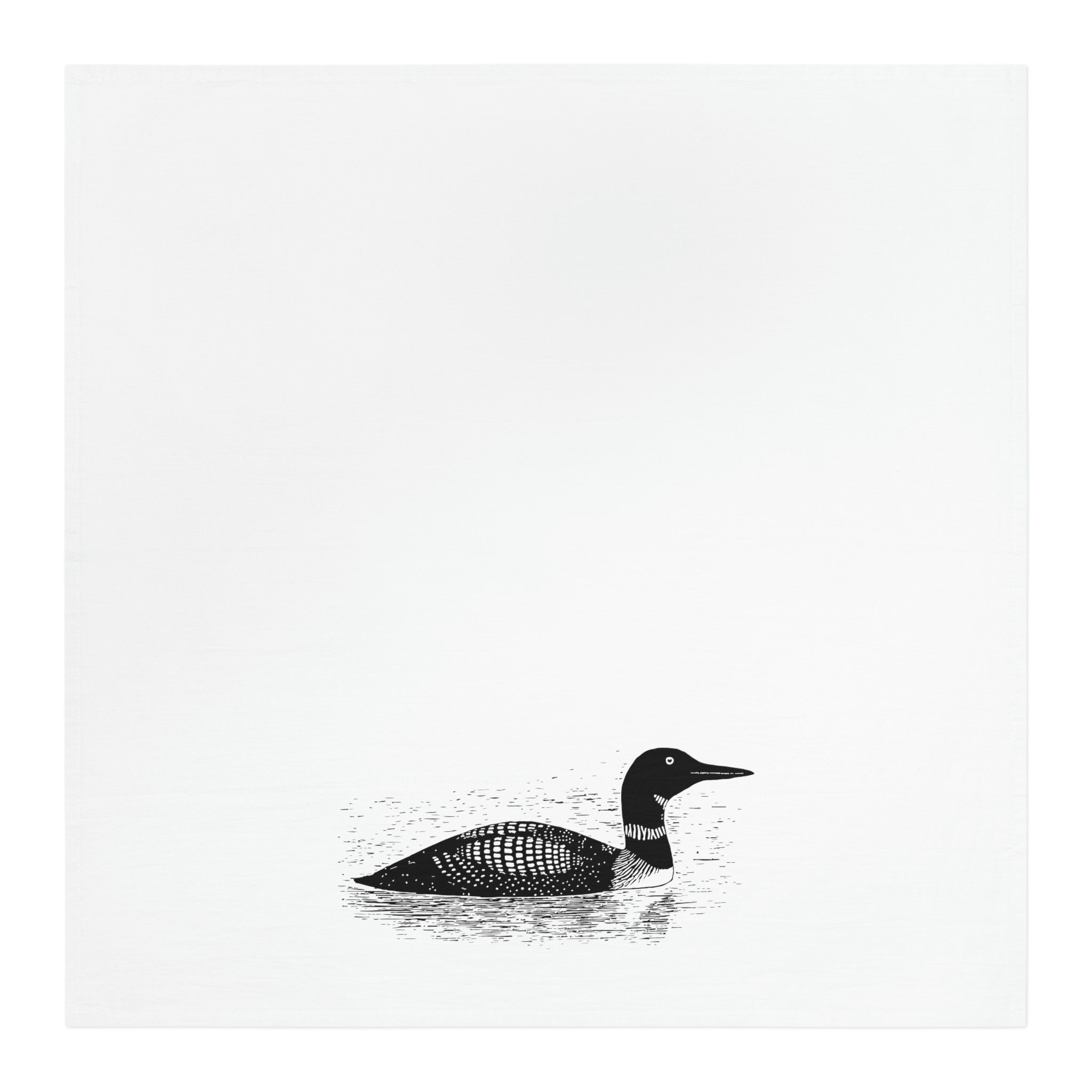 Common Loon Cotton Tea Towel Bird Illustration Kitchen Towel Lake Home ...