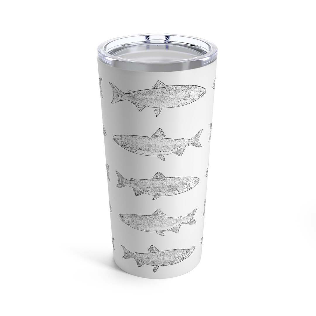 Pacific Salmon Species 20oz Insulated Travel Mug | Chinook Salmon | Fly ...