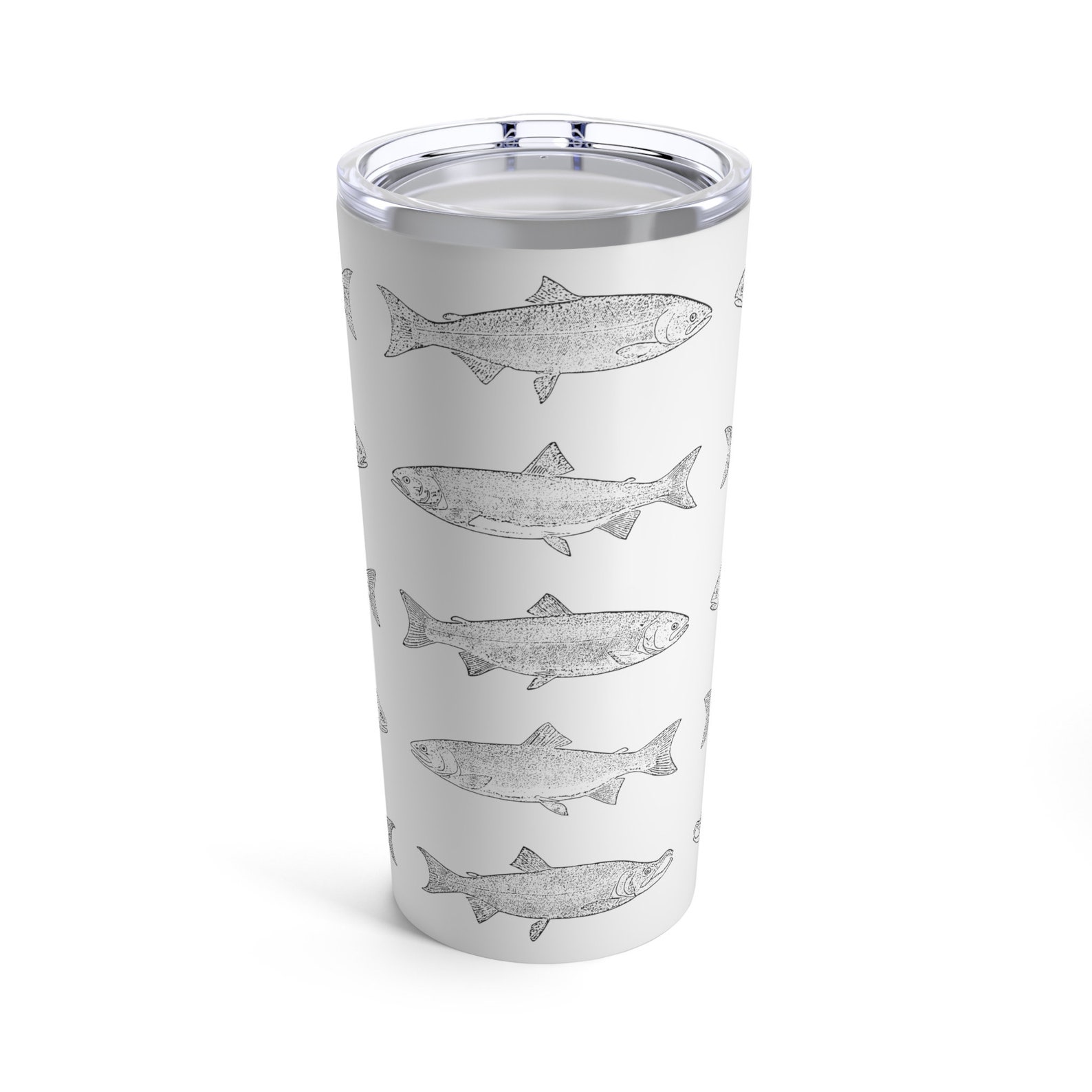 Pacific Salmon Species 20oz Insulated Travel Mug Chinook Salmon Fly ...