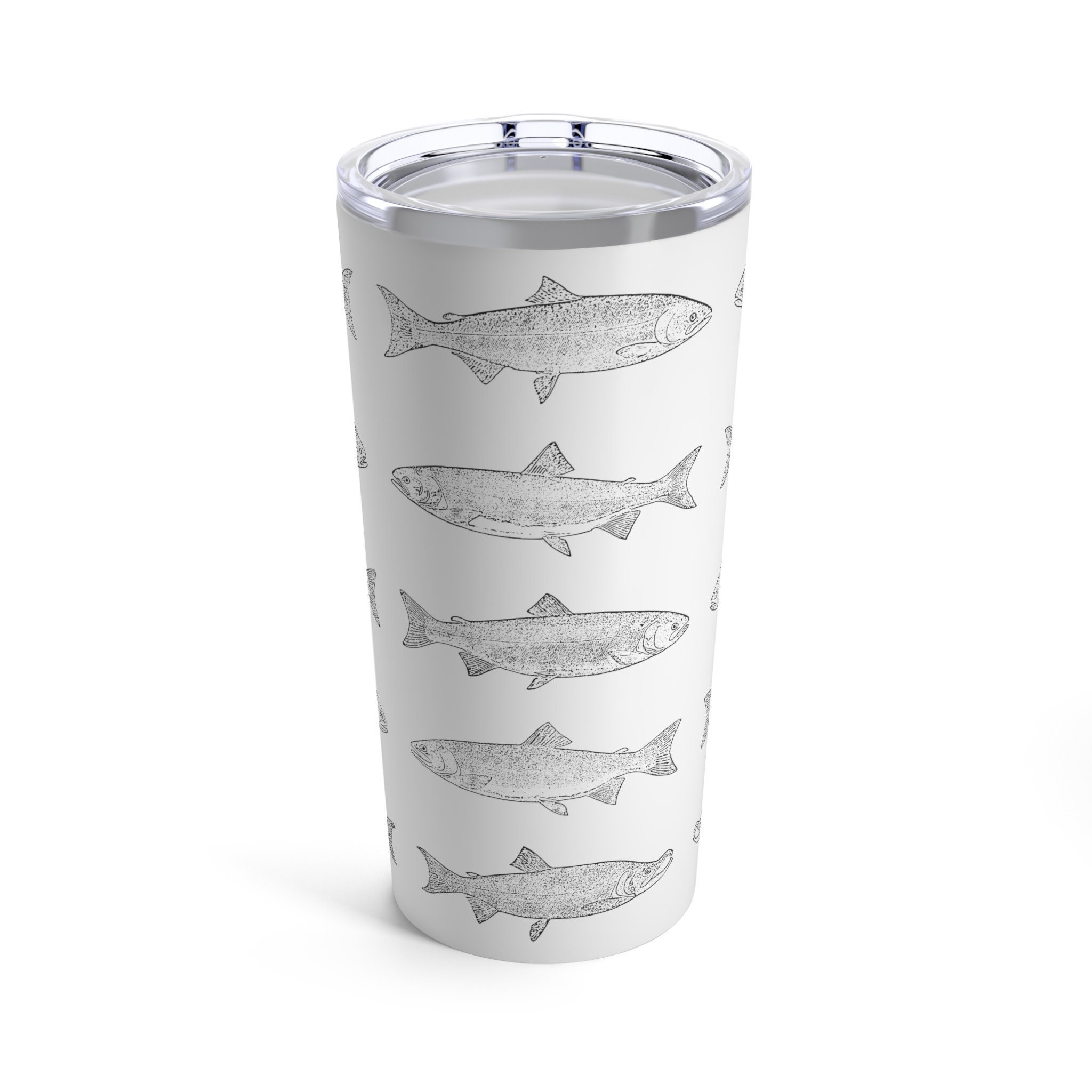 Pacific Salmon Species 20oz Insulated Travel Mug Chinook Salmon Fly ...