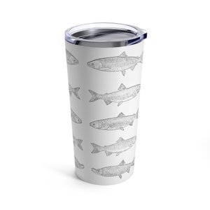 Pacific Salmon Species 20oz Insulated Travel Mug | Chinook Salmon | Fly ...