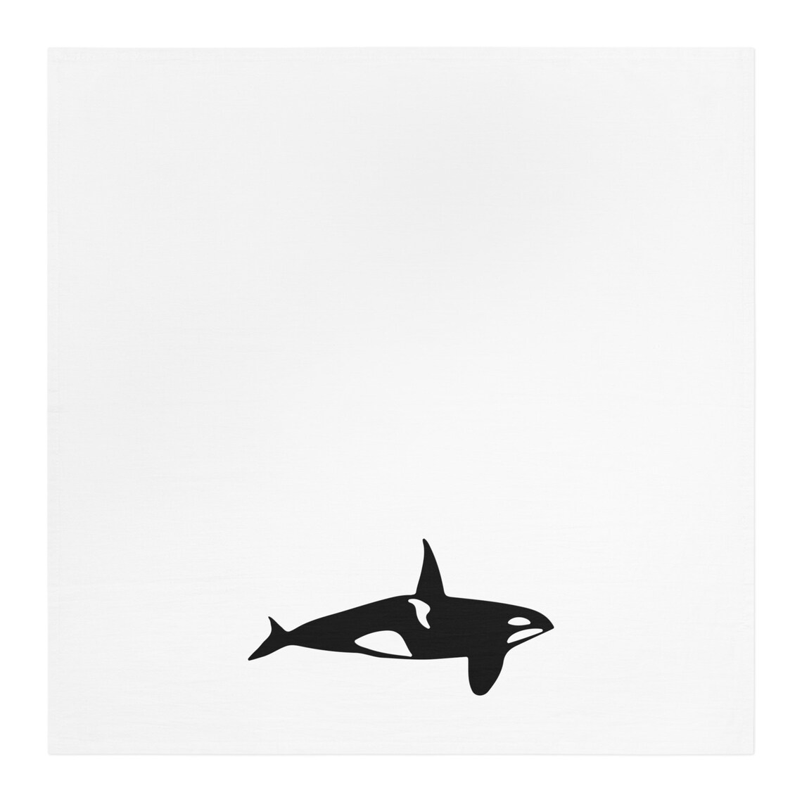 Killer Whale Block Print Kitchen Towel Screenprinted by Hand With Eco ...