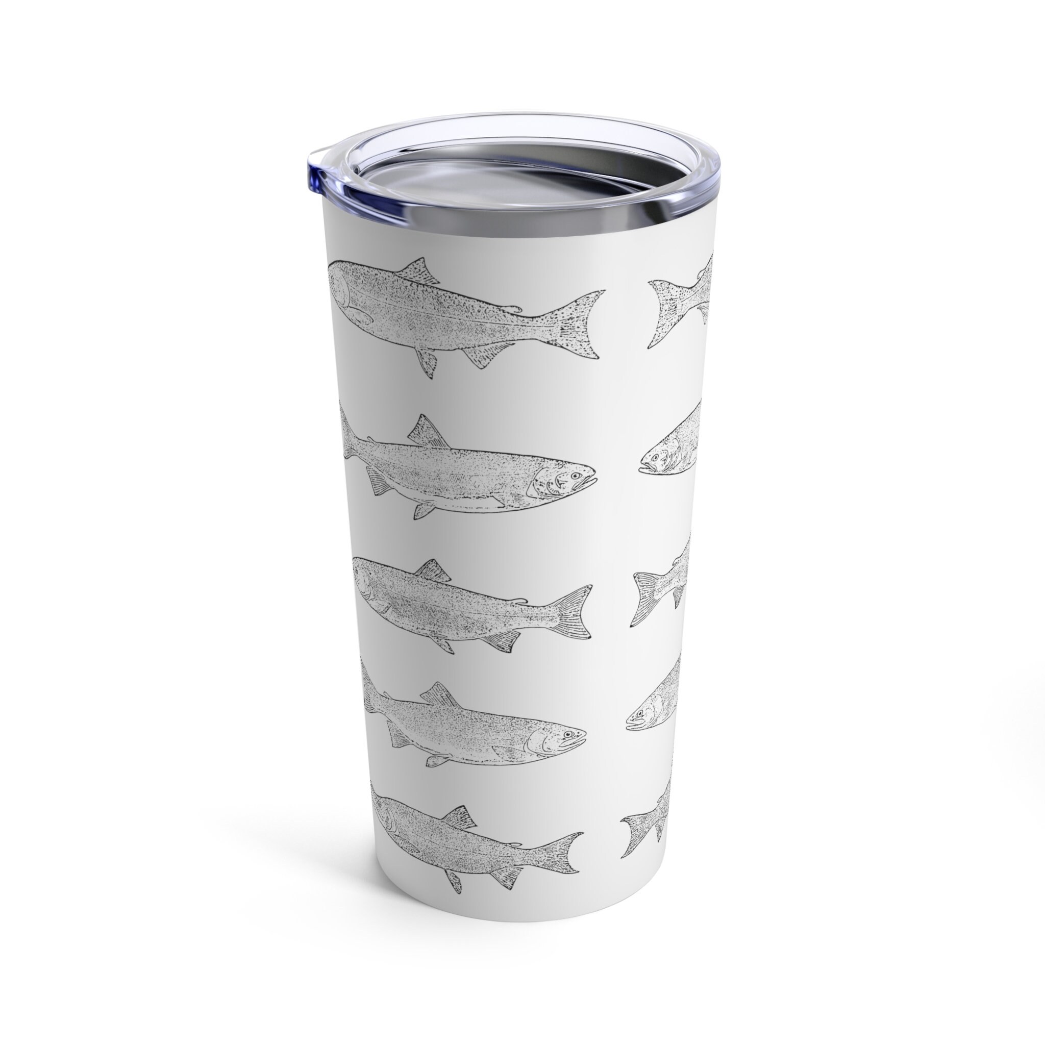 Pacific Salmon Species 20oz Insulated Travel Mug Chinook Salmon Fly ...