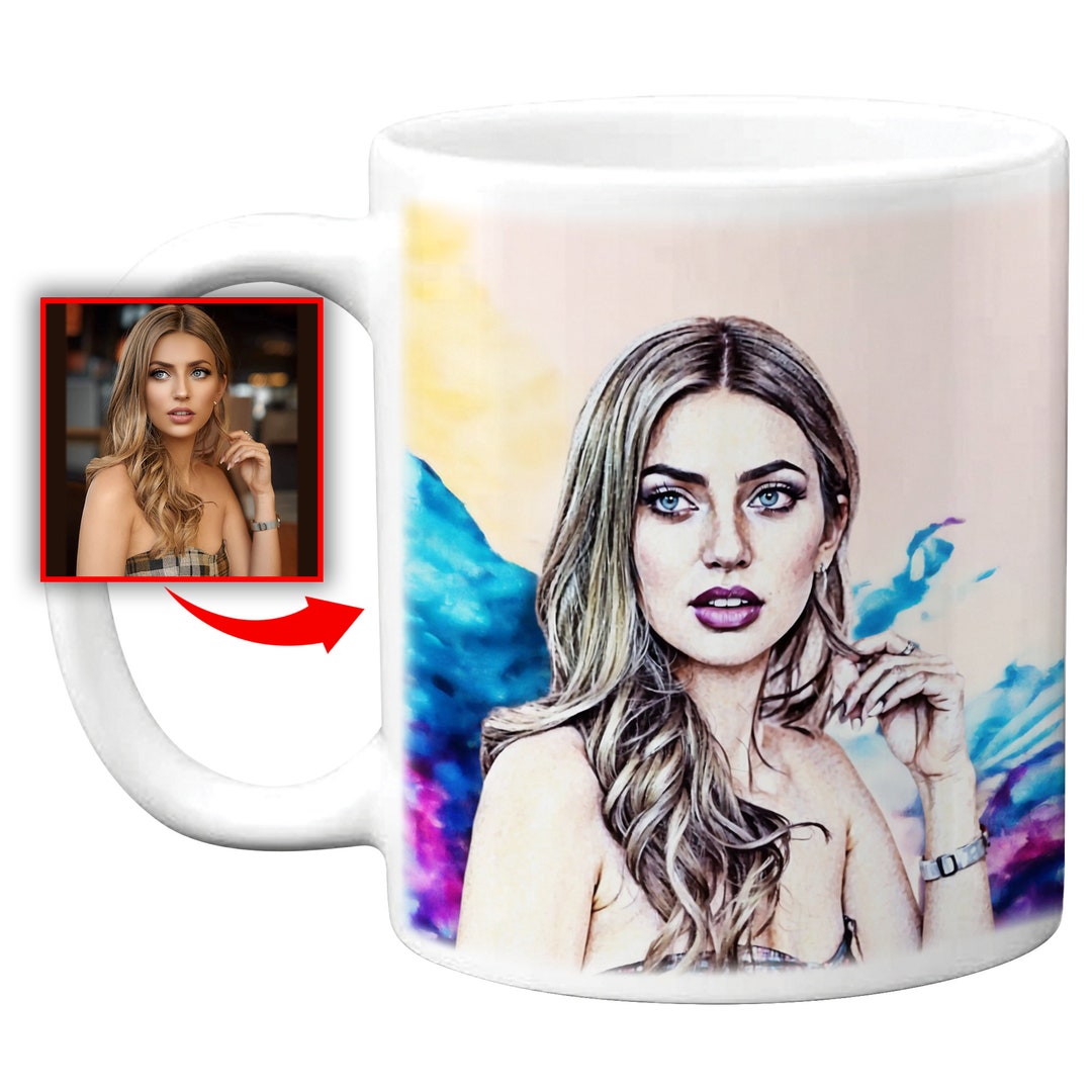 Custom Portrait Mug, Faceless Portrait Mug, Boyfriend/girlfriend Gift ...