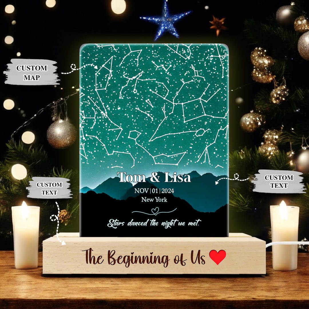 Personalized Star Map Night Light Custom Night Sky Date Couples Gift ...