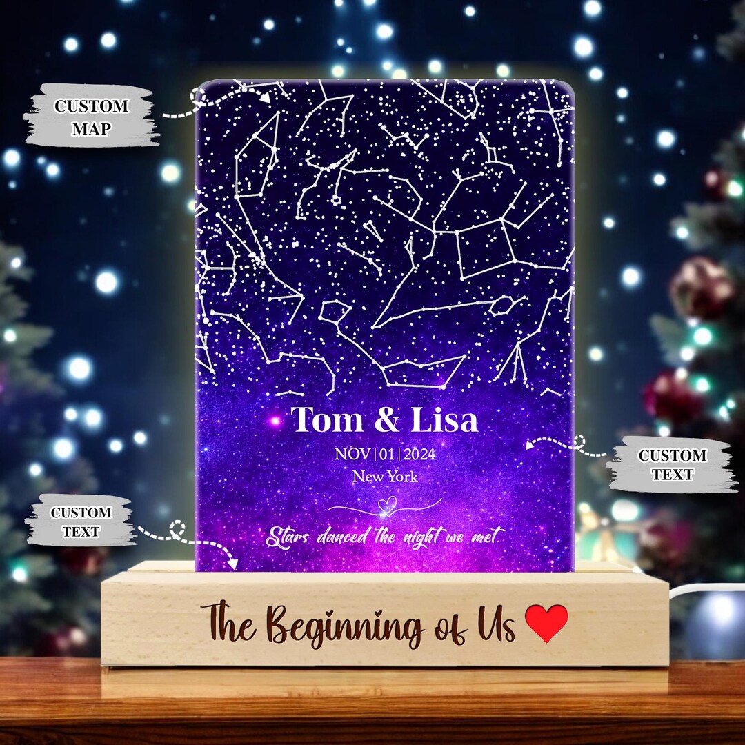 Personalized Star Map Night Light Custom Night Sky Date Couples Gift ...