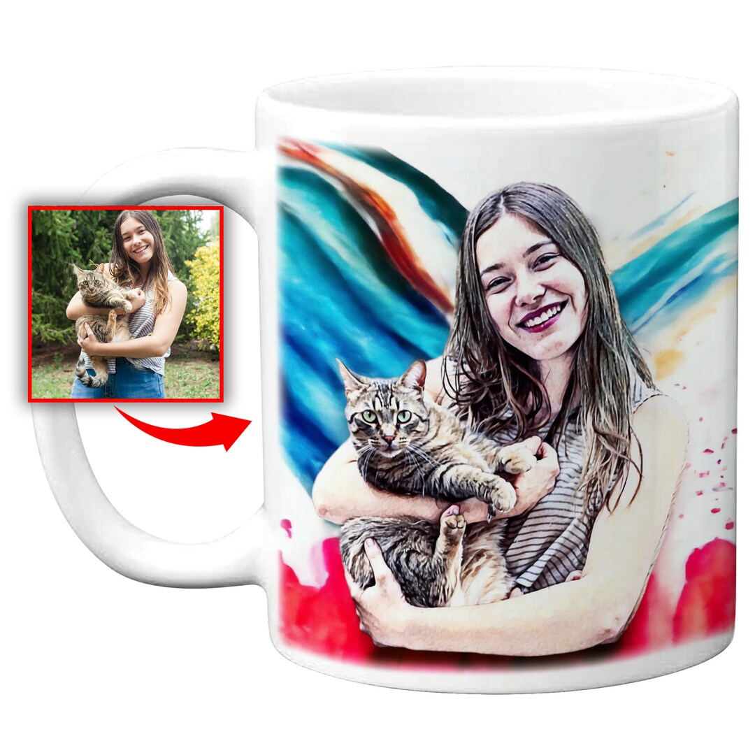 Custom Portrait Mug, Faceless Portrait Mug, Boyfriend/girlfriend Gift ...