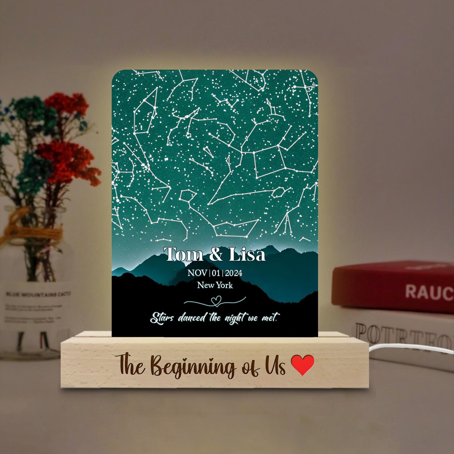 Personalized Star Map Night Light Custom Night Sky Date Couples Gift ...