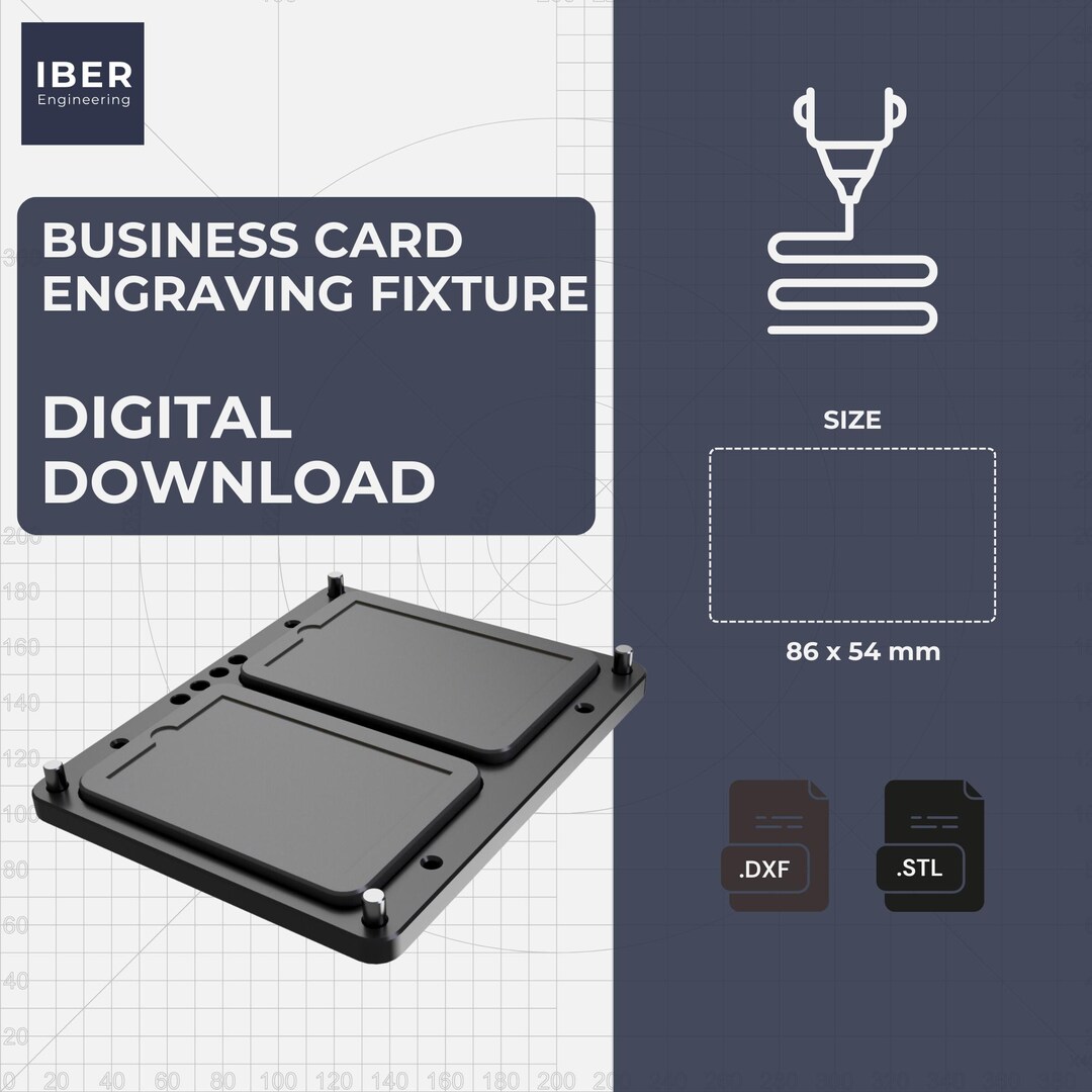 DIY Business Card Engraving Fixture DXF & STL Files Laser Engraving ...