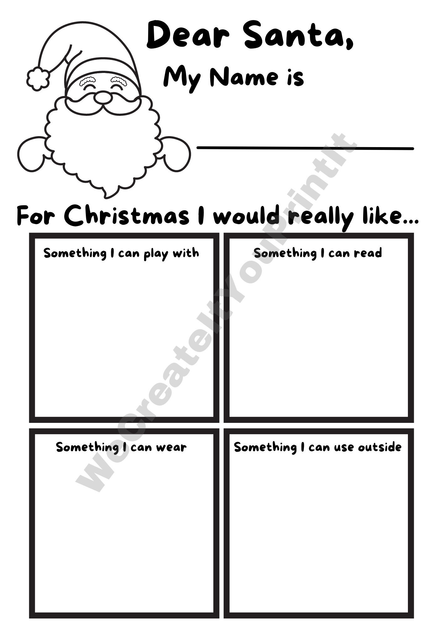 Dear Santa Draw Letter. Dear Santa Draw Christmas List. Christmas ...