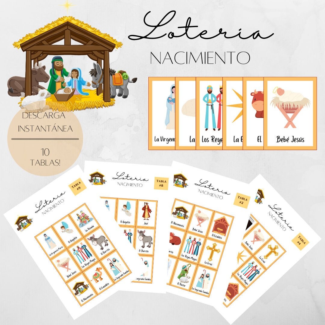 Loteria Nacimiento, Loteria Navidena Para Toda La Familia, Christmas ...