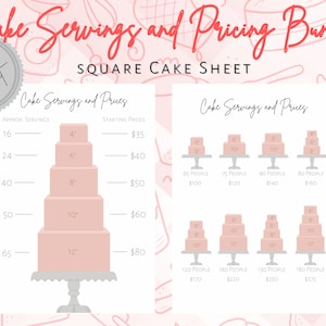 Cake Servings and Pricing Sheets. SUPER BUNDLE. - Etsy