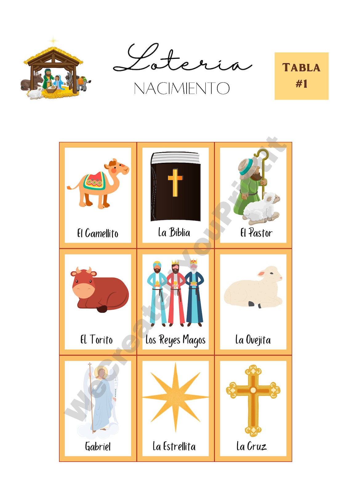 Loteria Nacimiento, Loteria Navidena Para Toda La Familia, Christmas ...