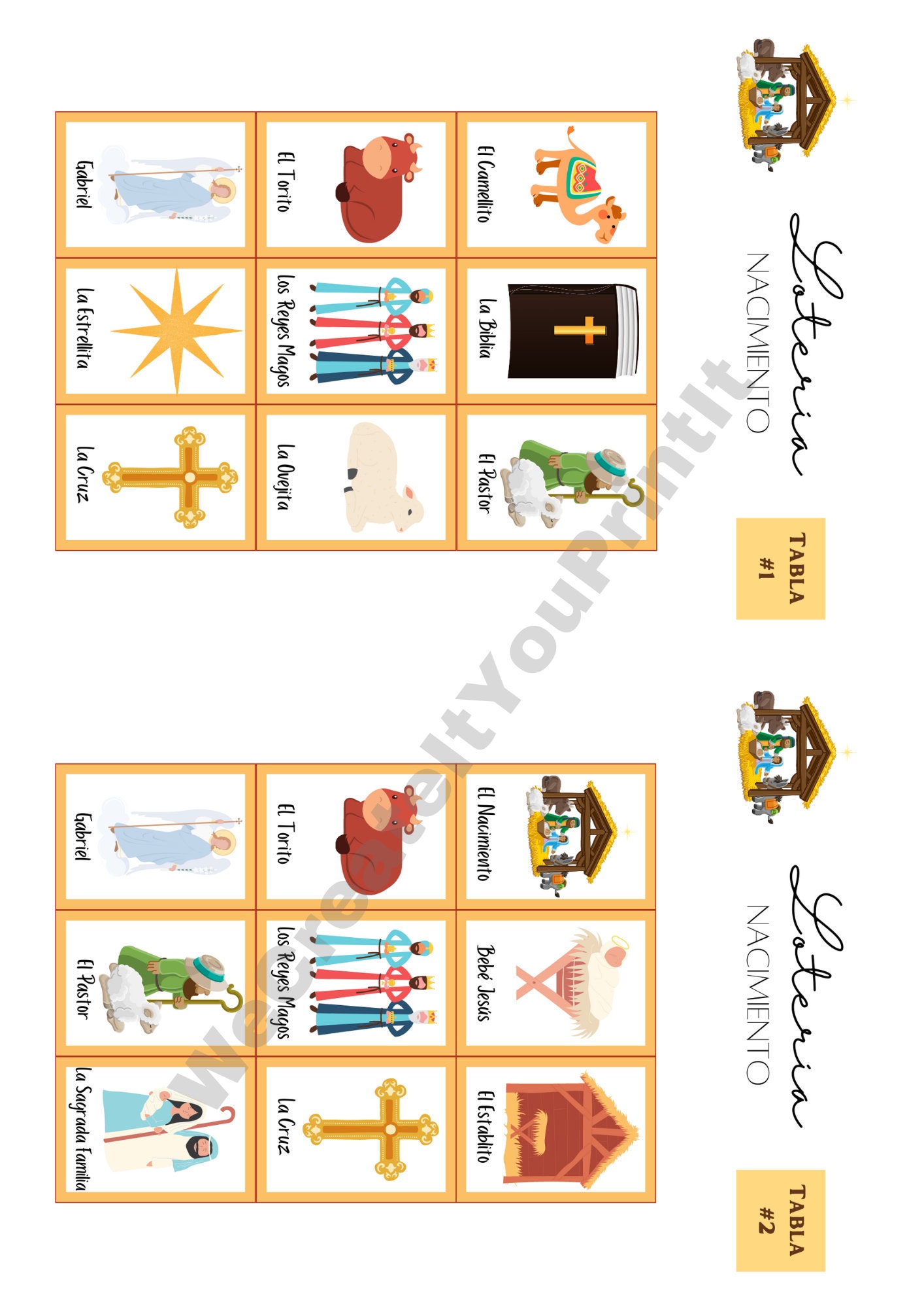Loteria Nacimiento, Loteria Navidena Para Toda La Familia, Christmas ...