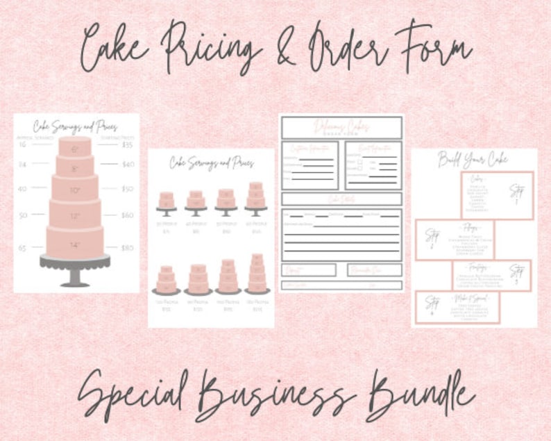Cake Business Pricing/order Sheet Bundle. 4 in 1. Best Value. Must Have ...