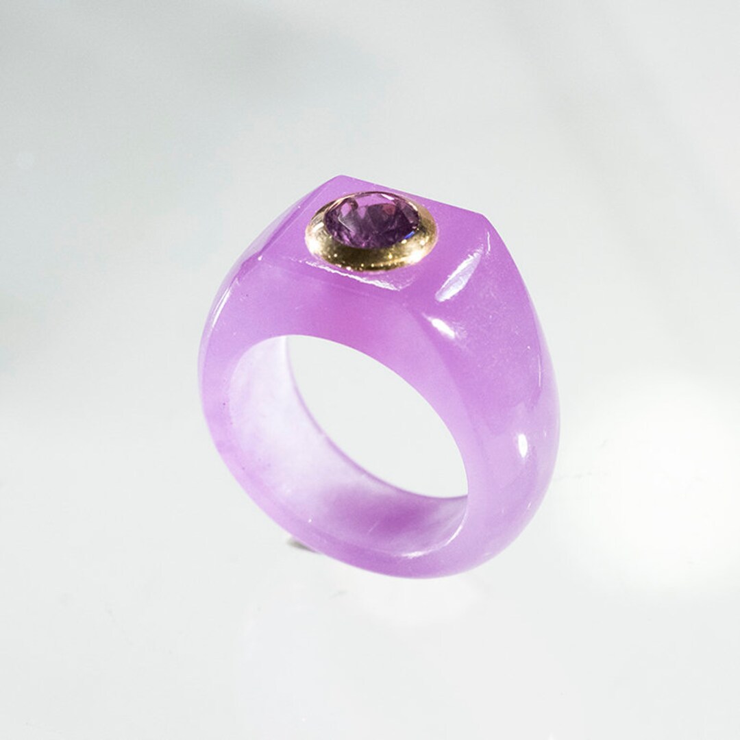 Statement Cocktail Signet Ring Unisex Men's Pinky Pinkie Solid Carved ...