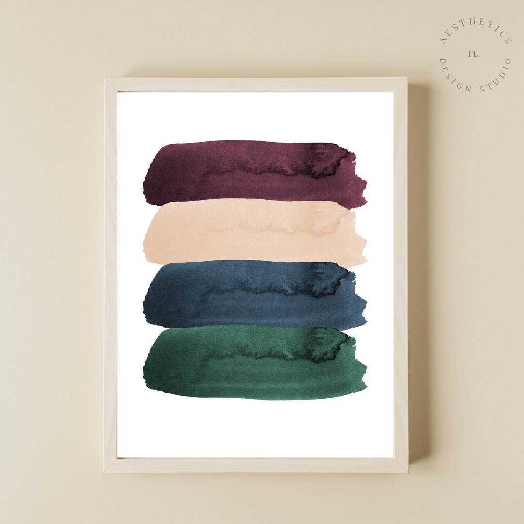 Jewel Tone Abstract Watercolor Wall Art Print - Etsy