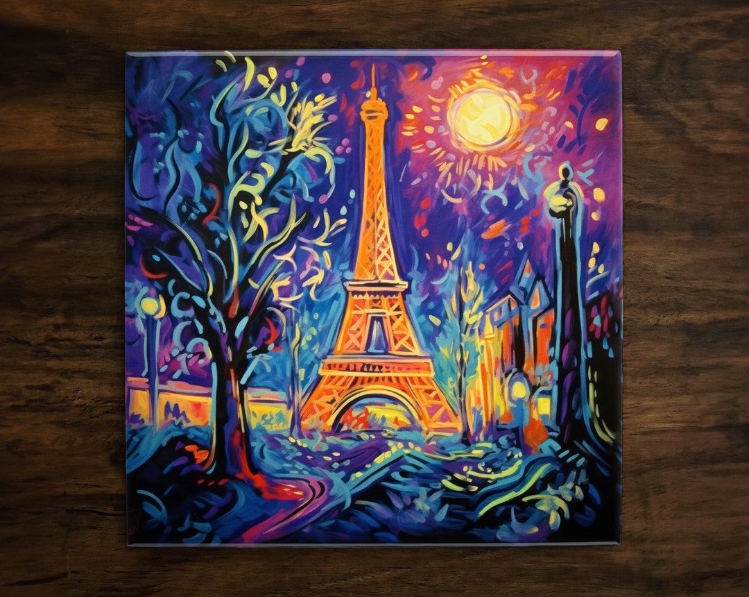 Eiffel Tower Art Tile: Paris France Ceramic Decor - Etsy