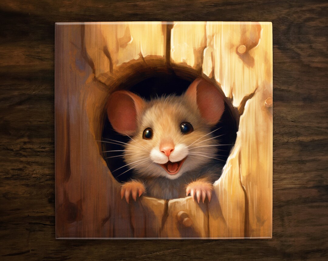 Mouse Cubbyhole Ceramic Tile: Whimsical Home Accent - Etsy