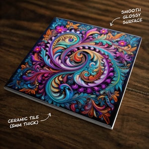 Colorful & Intricate Design | Paisley Art (#1), on a Glossy Ceramic ...